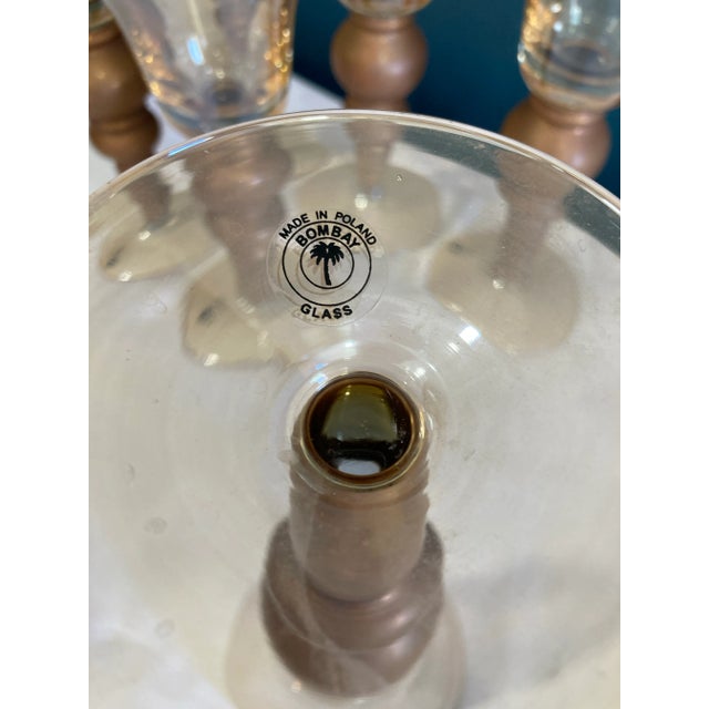 Vintage Bombay Glass Wine Glasses With Gold Bases- Set of 6 | Chairish