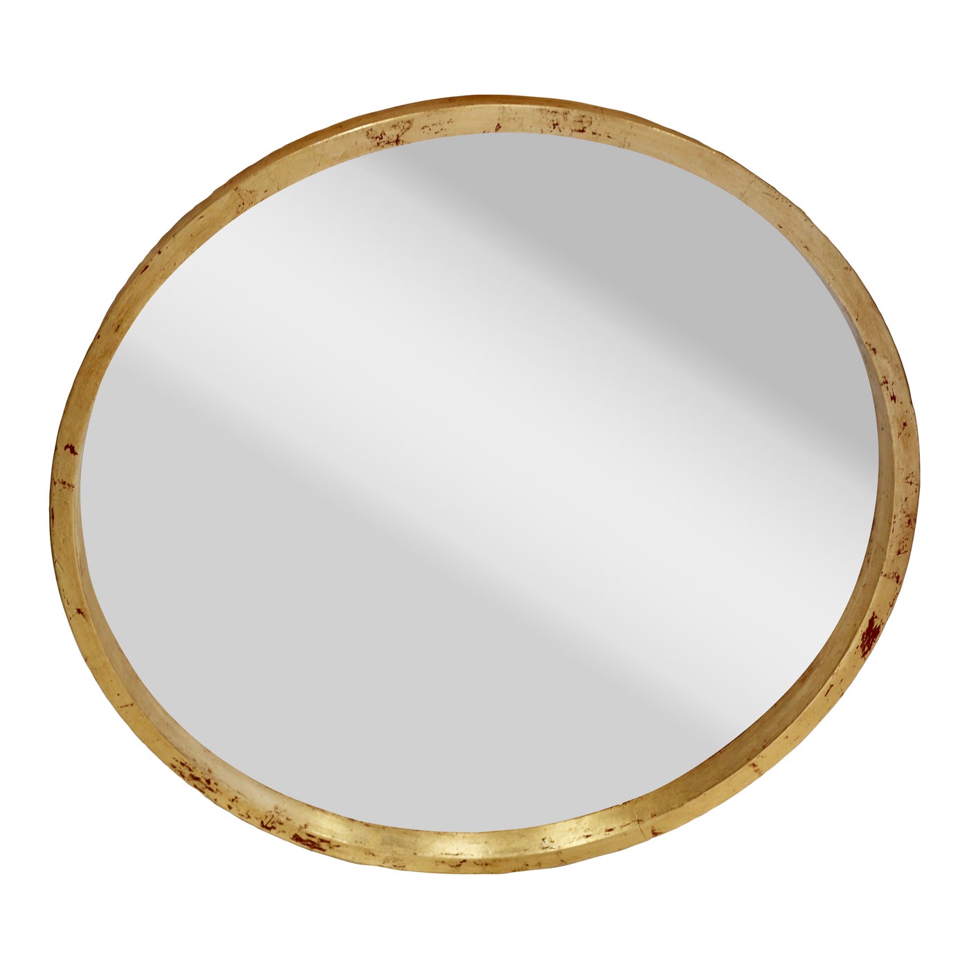 Late 20th Century French Gold Leaf Round Mirror | Chairish
