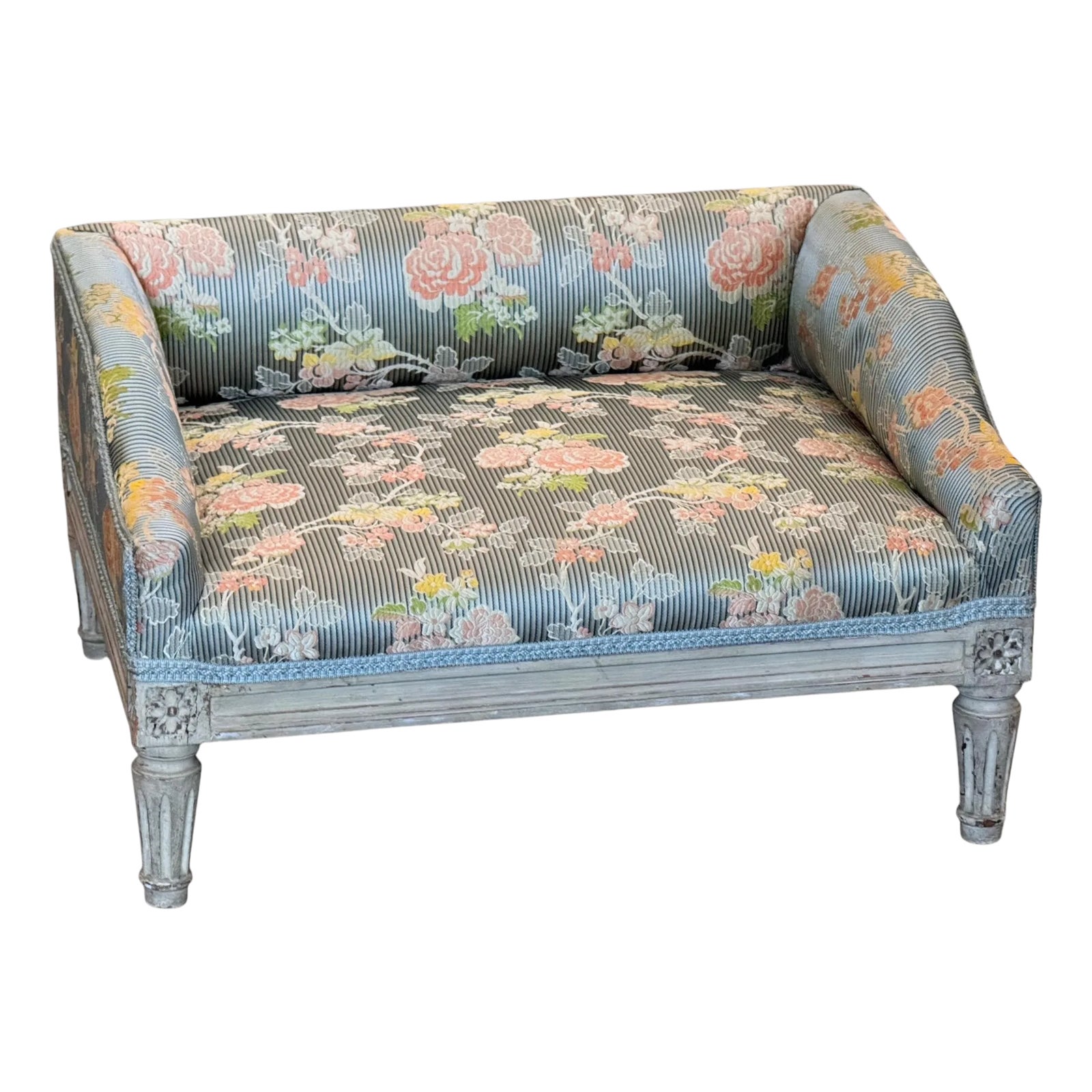 19th Century French Painted Foot Stool | Chairish