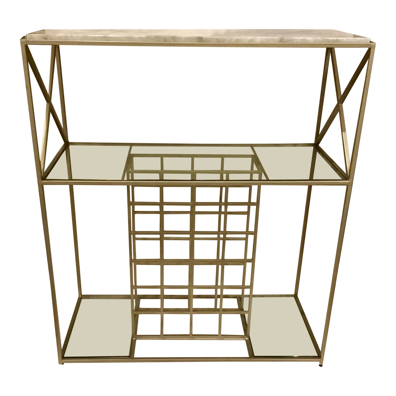 Sherrill Co. Silver Wine Rack | Chairish
