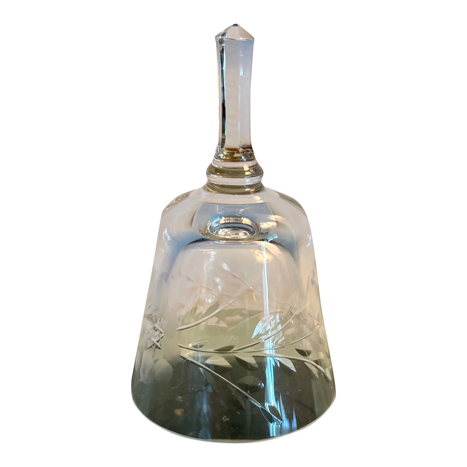 Vintage Etched Crystal Bell | Chairish