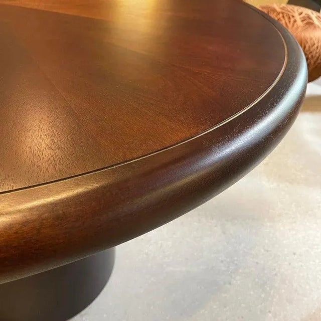 1960s Round Bookmatched Rosewood Pedestal Dining Table by Edward ...