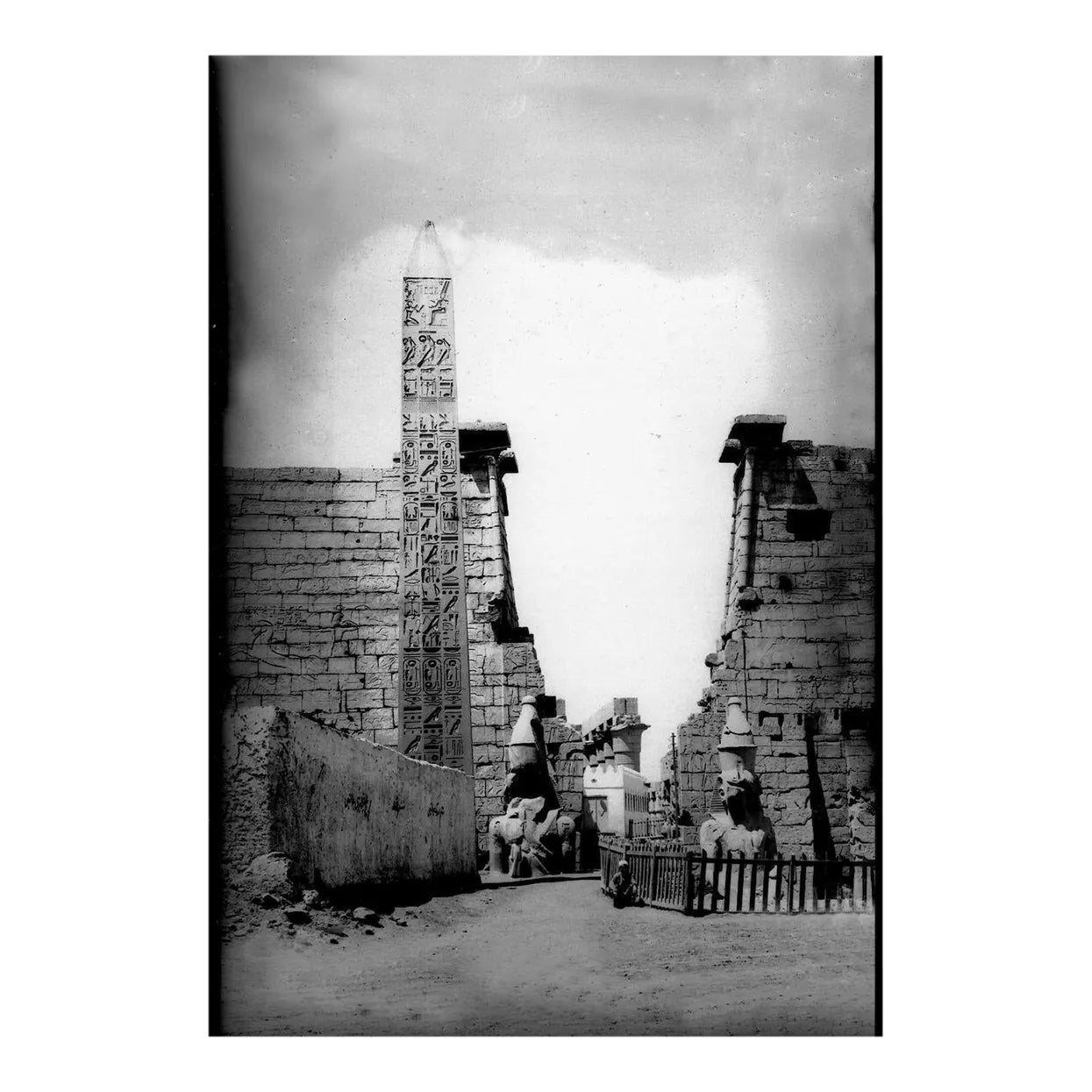 2000s Luxor Temple, Egypt Black & White Photograph | Chairish
