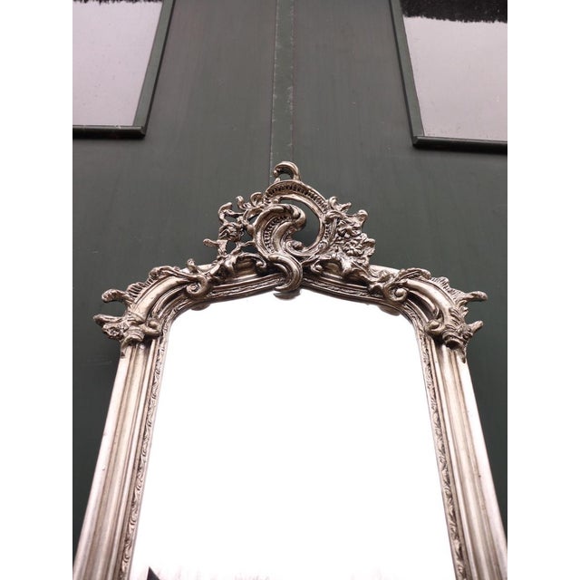 1990's Italian Rococo Style Full Length / Floor Mirror in Silver Leaf ...