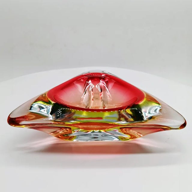 Vintage Italian Triangular Ashtray in Murano Glass, 1960s | Chairish