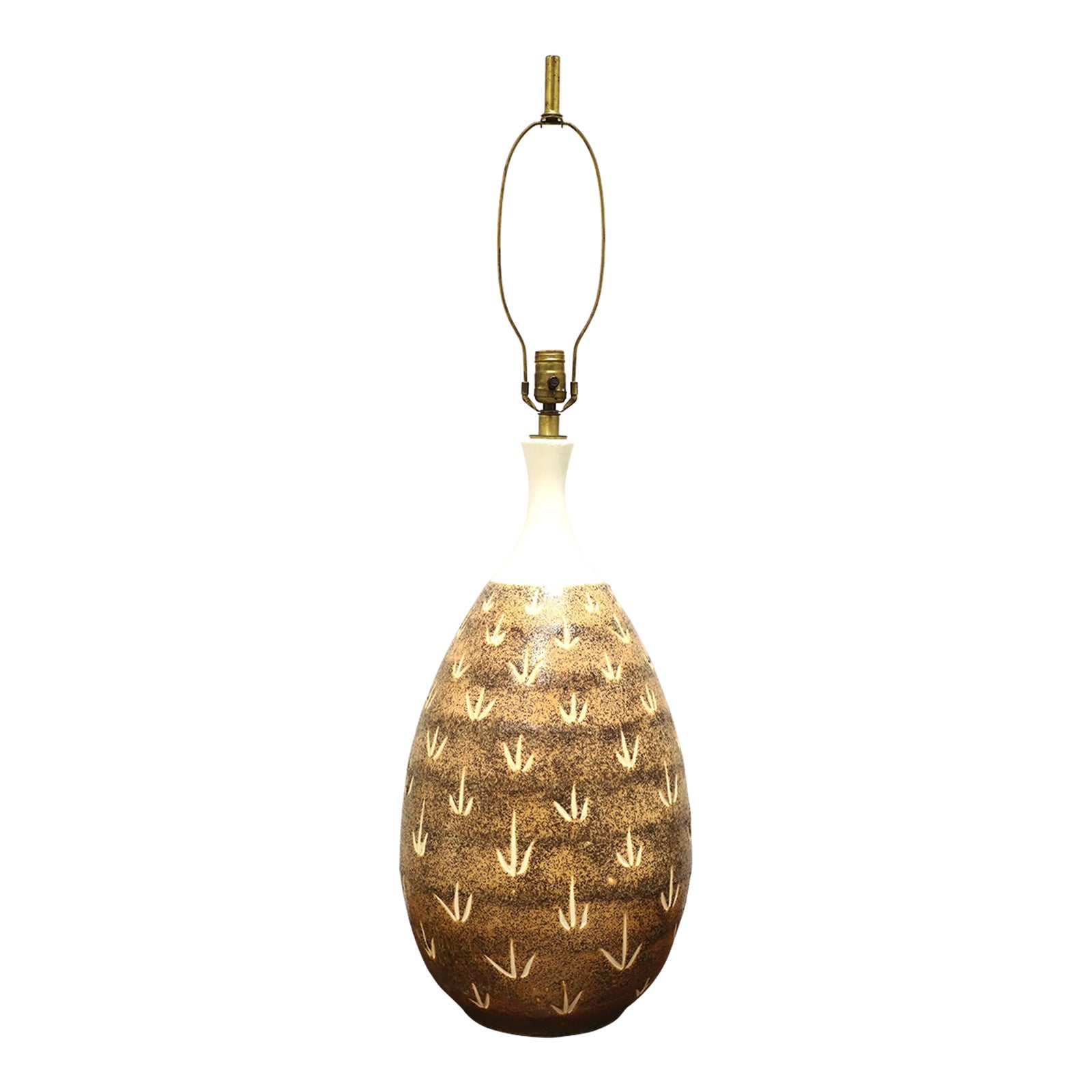 Extra Large Mid 20th Century Modern Pottery Lamp | Chairish