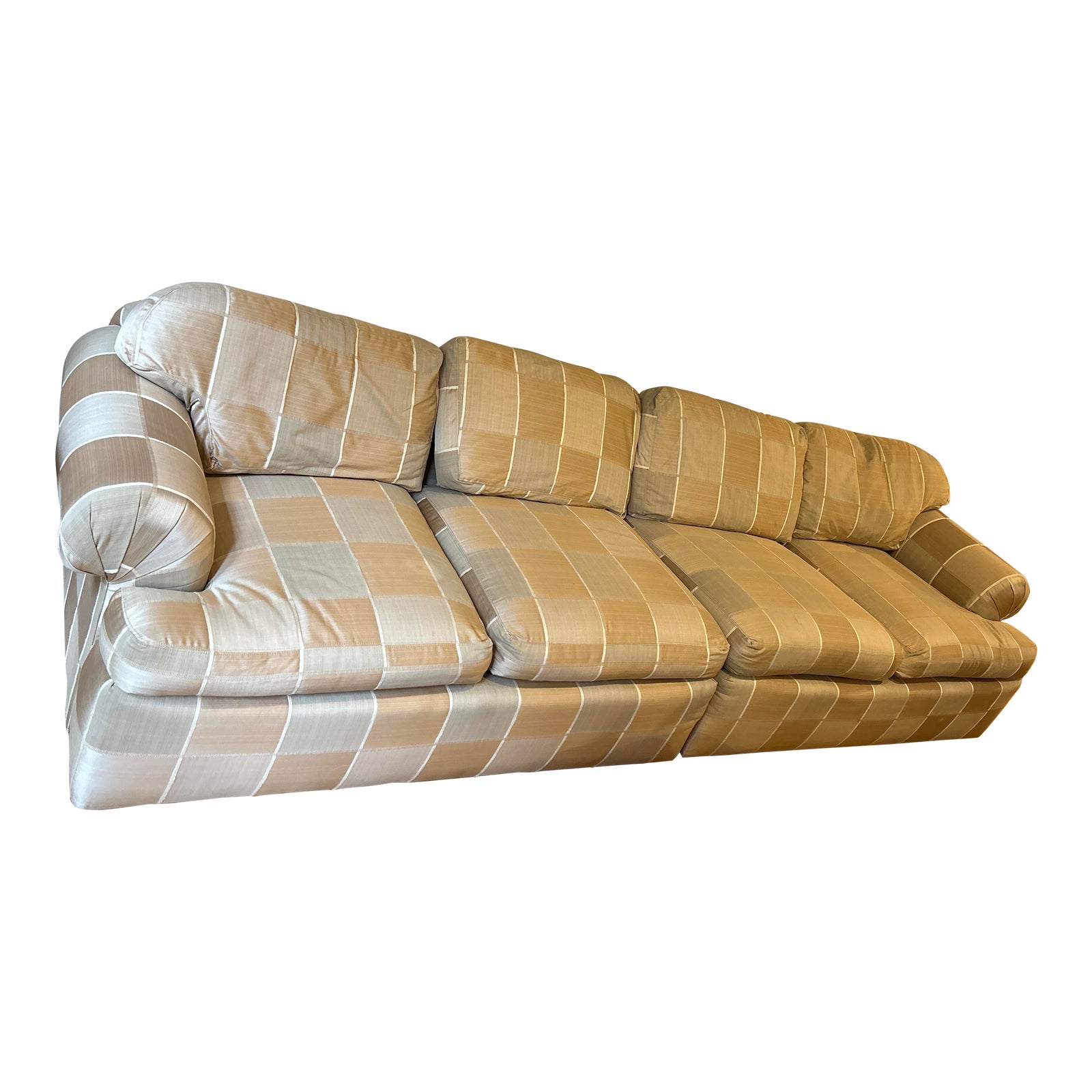 1980s Silk Checkered Sofa by Drexel Heritage | Chairish