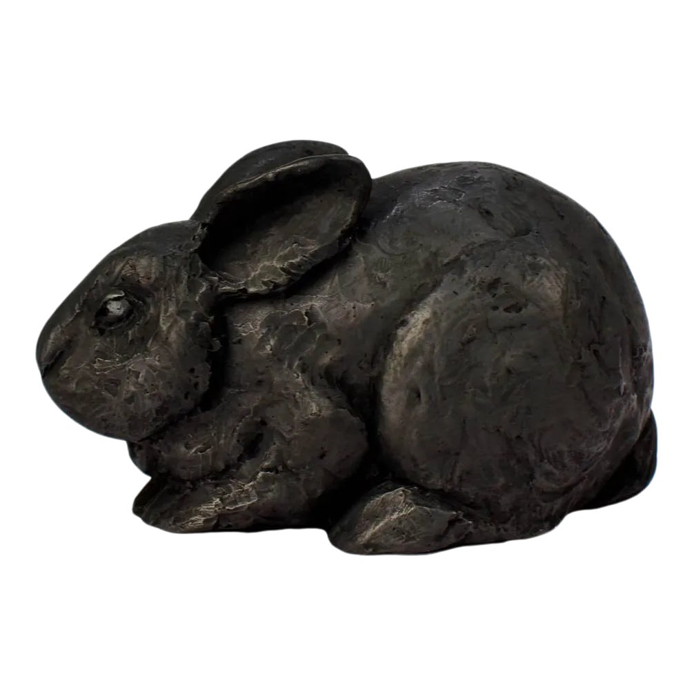 2016 Black Gesso & Raw Graphite Resin Sculpture "Pygmy Rabbit" by Darla ...