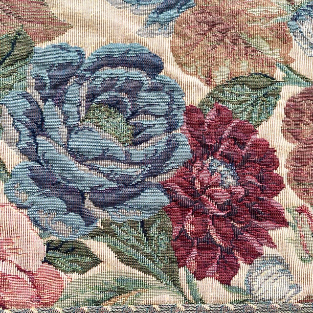 Vintage Renaissance Woven Art Floral Tapestry Table Runner | Chairish