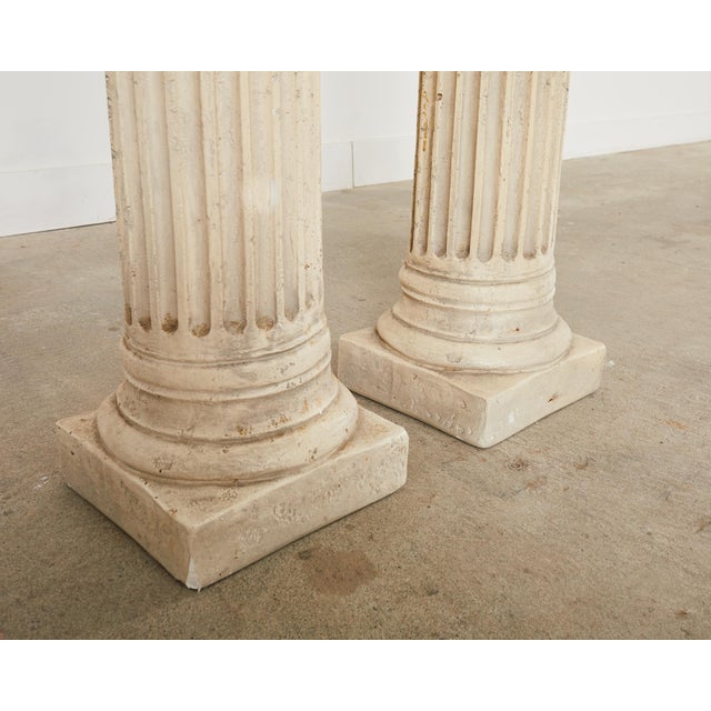 Pair of Neoclassical Style Greco Roman Plaster Columns | Chairish