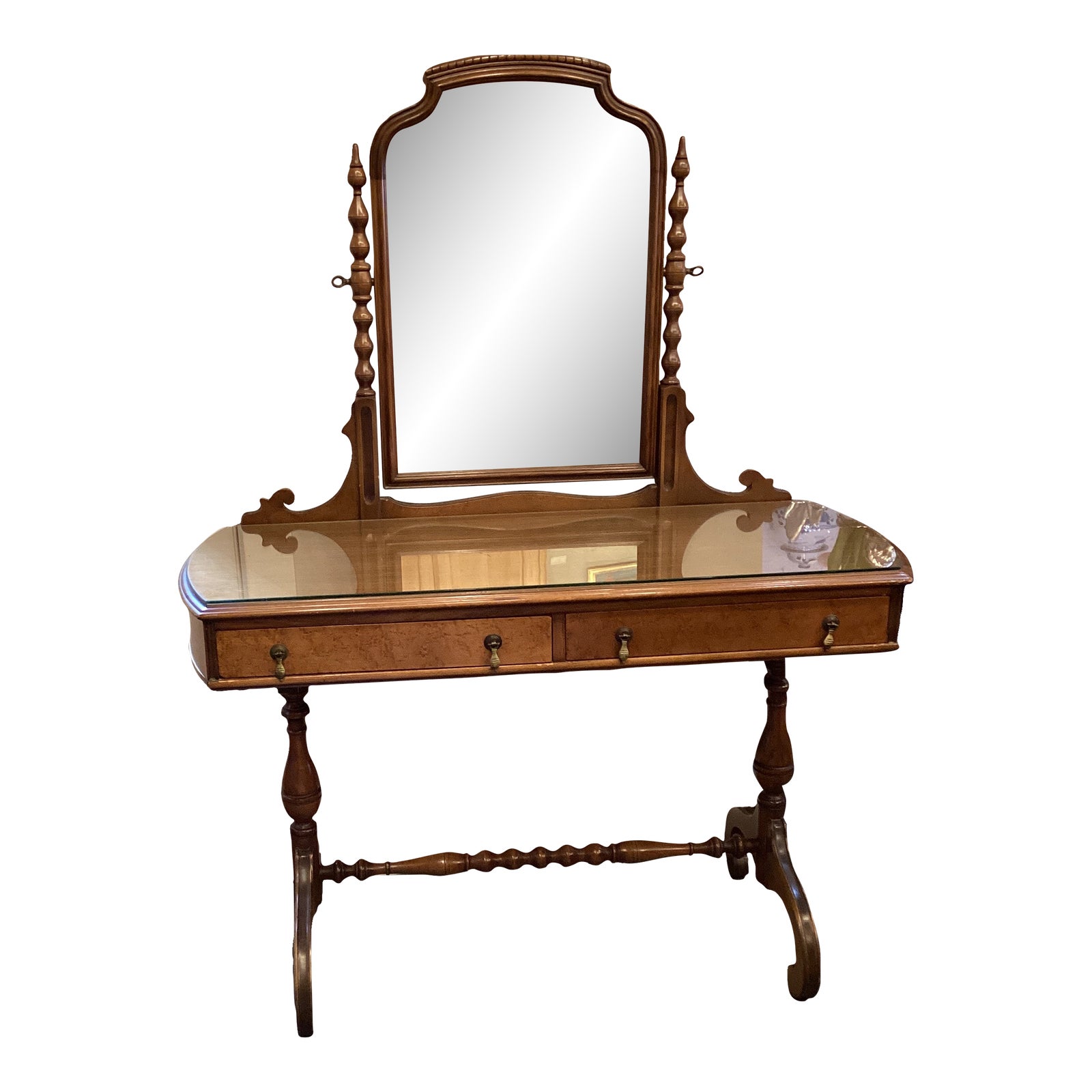 1920s Berkey & Gay Vintage Maple Vanity | Chairish
