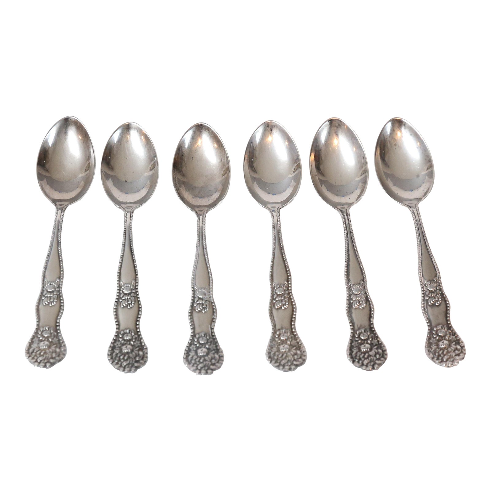 Sterling Silver Demitasse Spoons - Set of 6 | Chairish