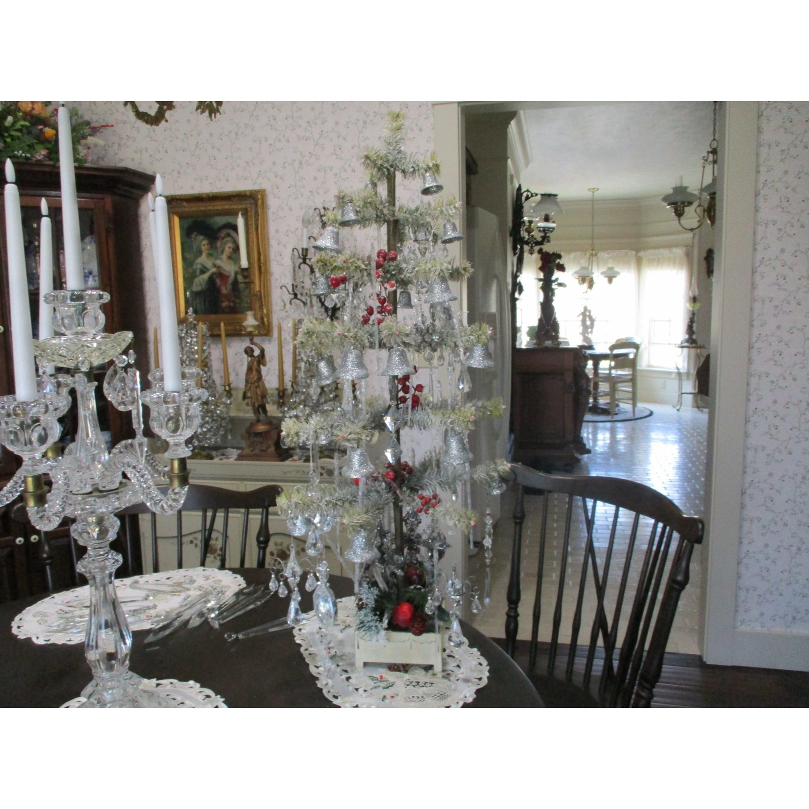 Old Replica of Antique First Artificial Christmas Tree With Ornaments ...