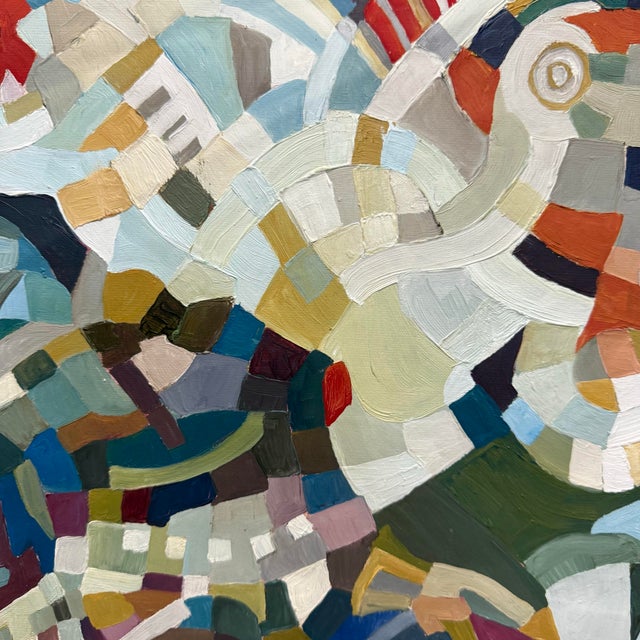 1980's Cubist Abstract Acrylic on Paper | Chairish