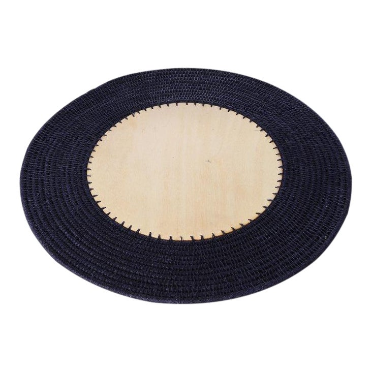 Round Sisal Charger Indigo | Chairish