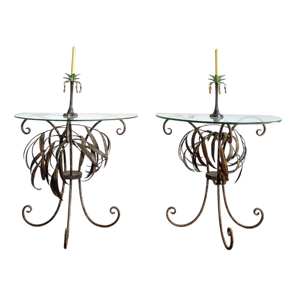 French Demi Lune Side Tables, Set of 2 | Chairish