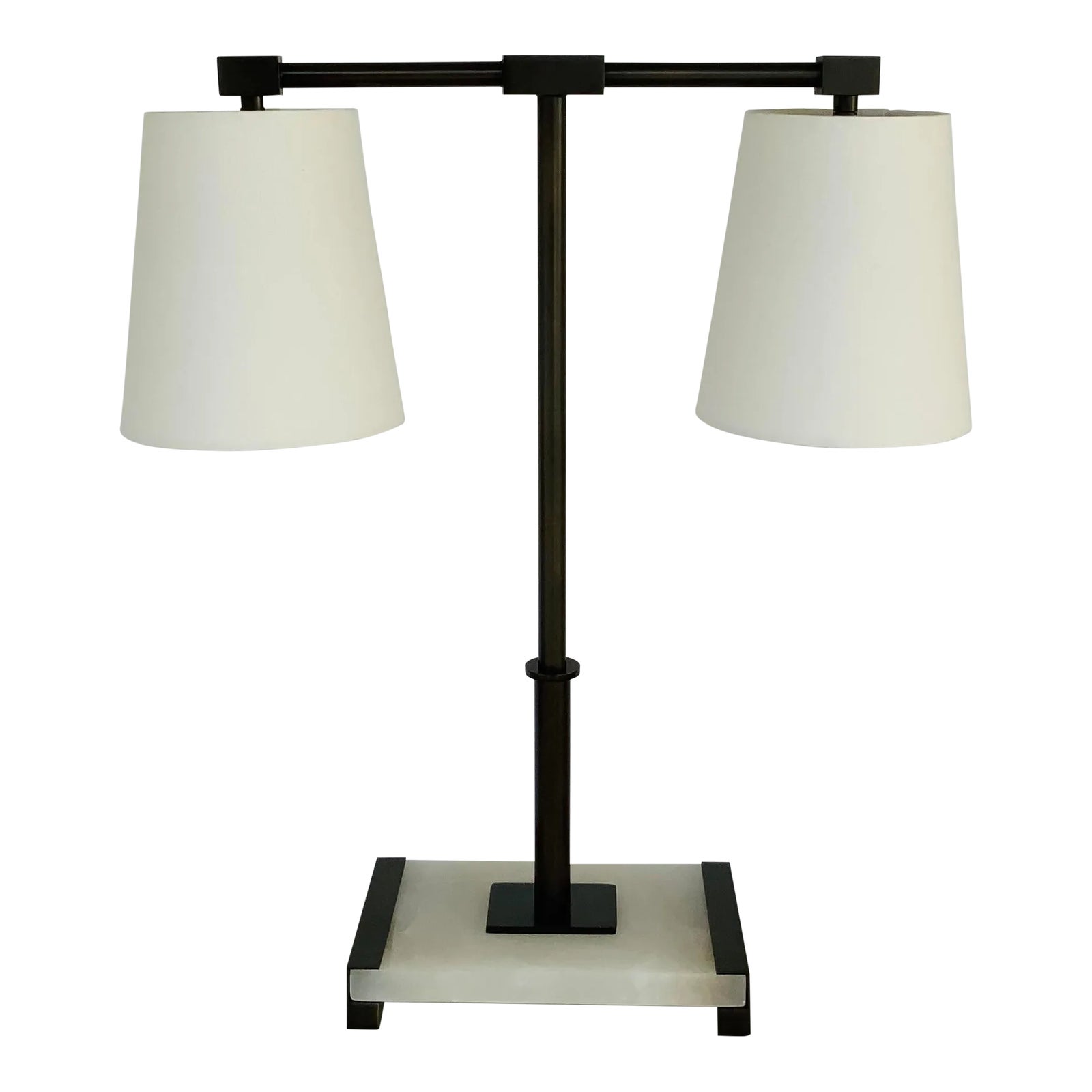 Arteriros Modern Alabaster and Bronze Finished Messina Table Lamp ...