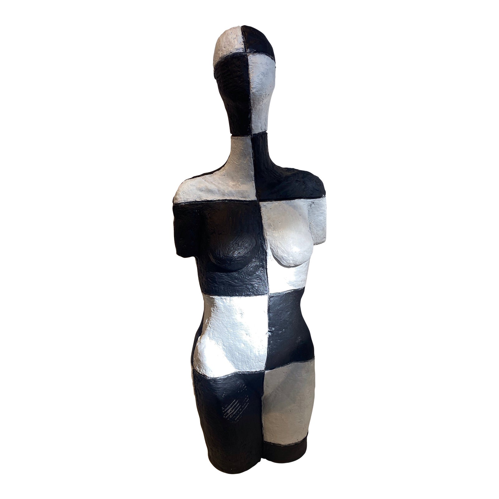 Contemporary Black and White Checker Figure Sculpture by Nancy Pirri ...