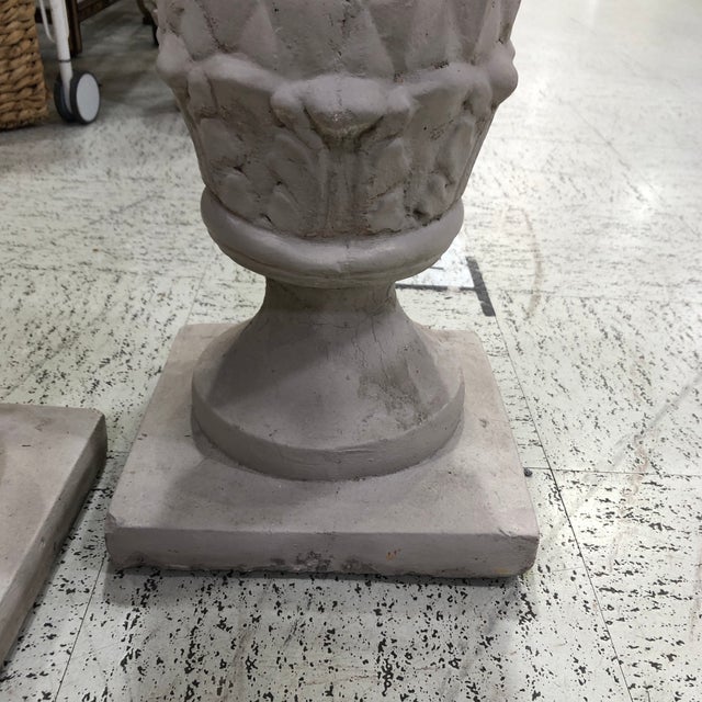 Tall Cement and Plaster Garden Outdoor Finials - Set of 2 | Chairish