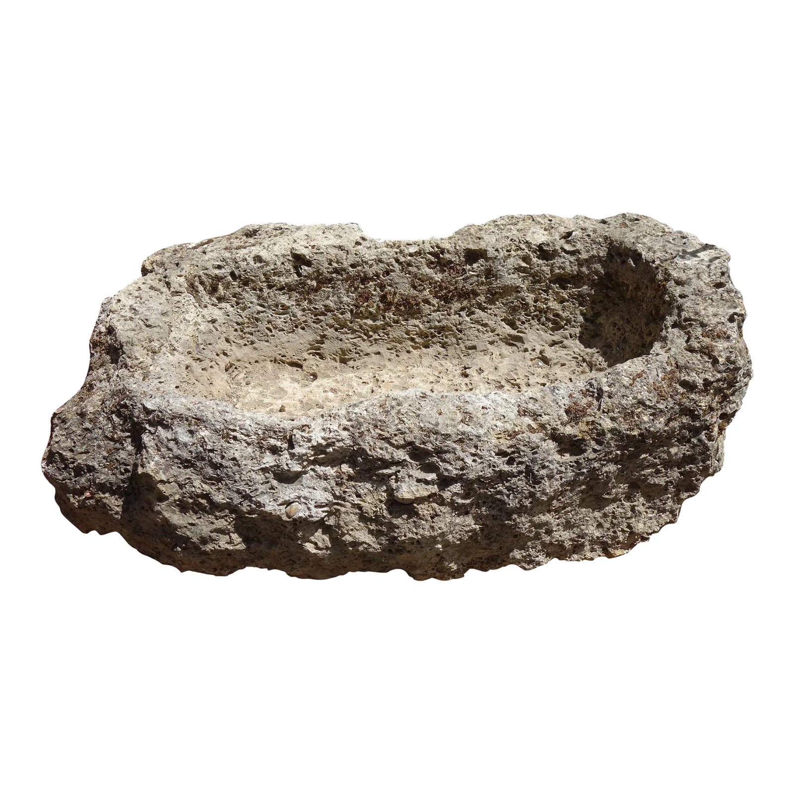 Old Italian Primitive Fossil Stone Trough Hand Carved from Ancient ...