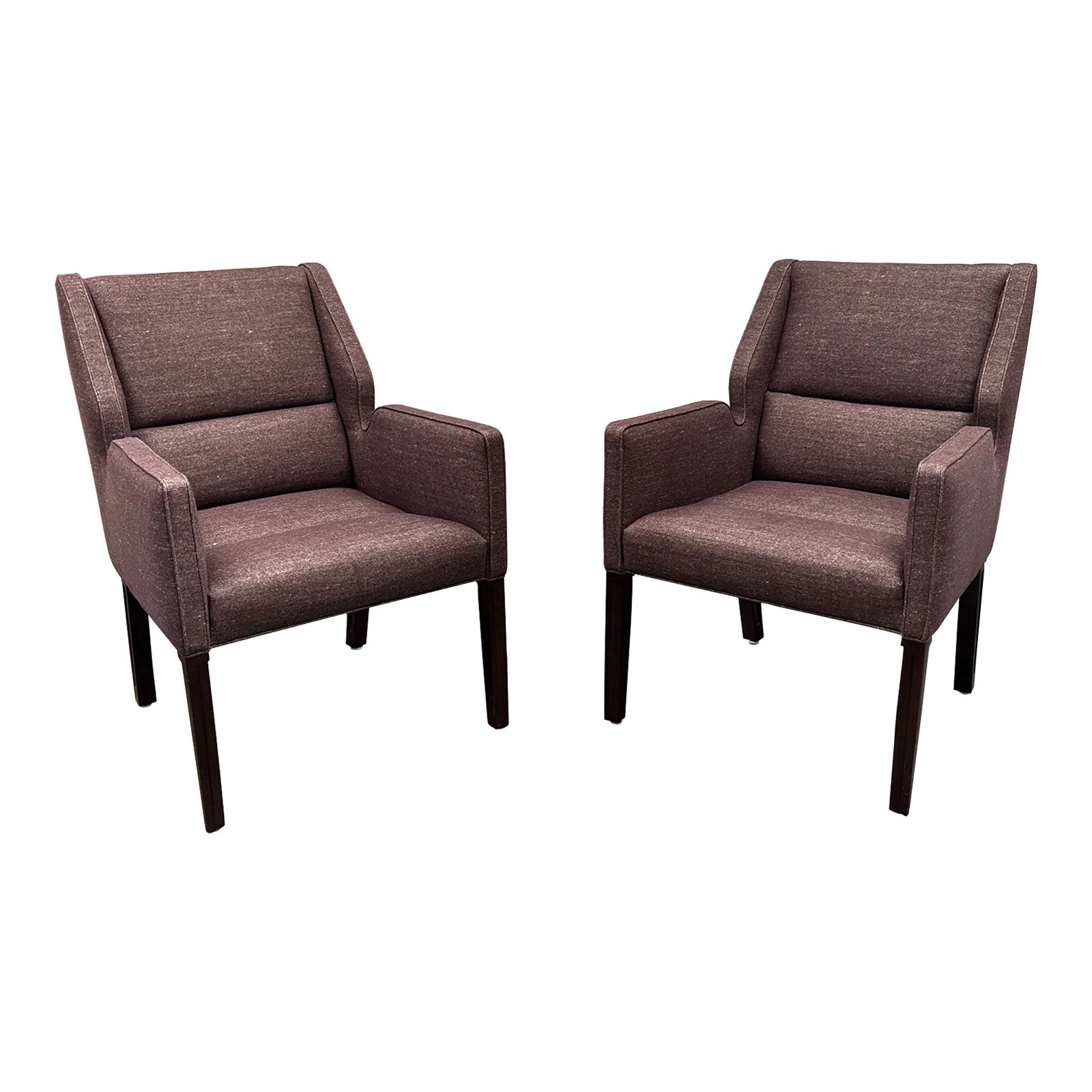 Bright Chair Company Jett Burgundy Wool Flannel Accent Chairs, a Pair ...