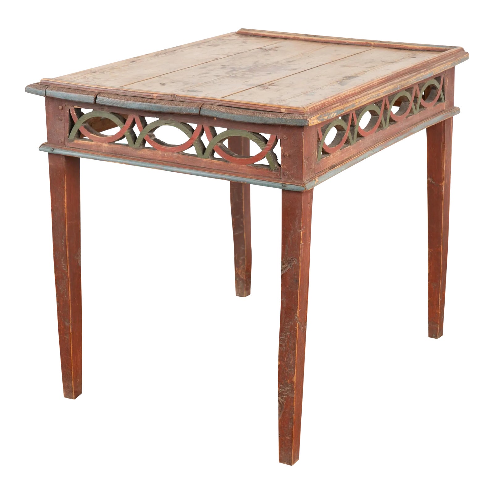 Original Red Painted Side Table From Sweden, Circa 1820 | Chairish