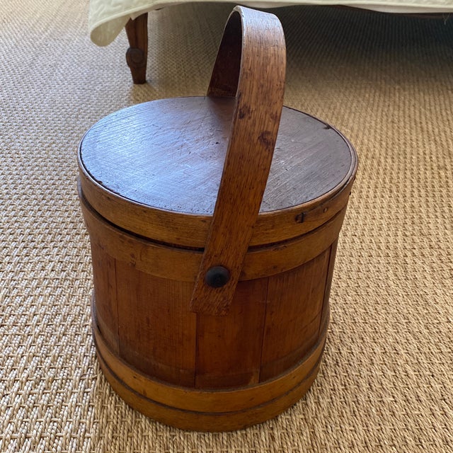 Antique Mid 19th Century Wooden Firkin/Sugar Bucket | Chairish