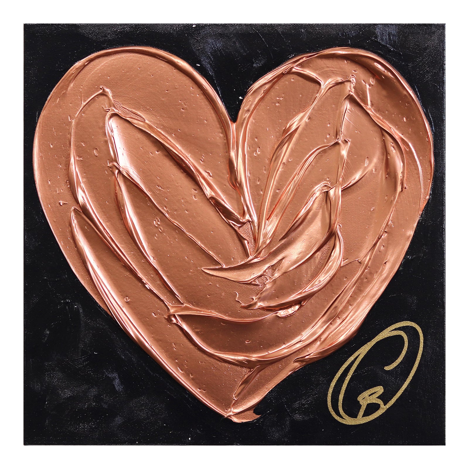 Where Love Begins - Impasto Thick Paint Metallic Textured Heart ...