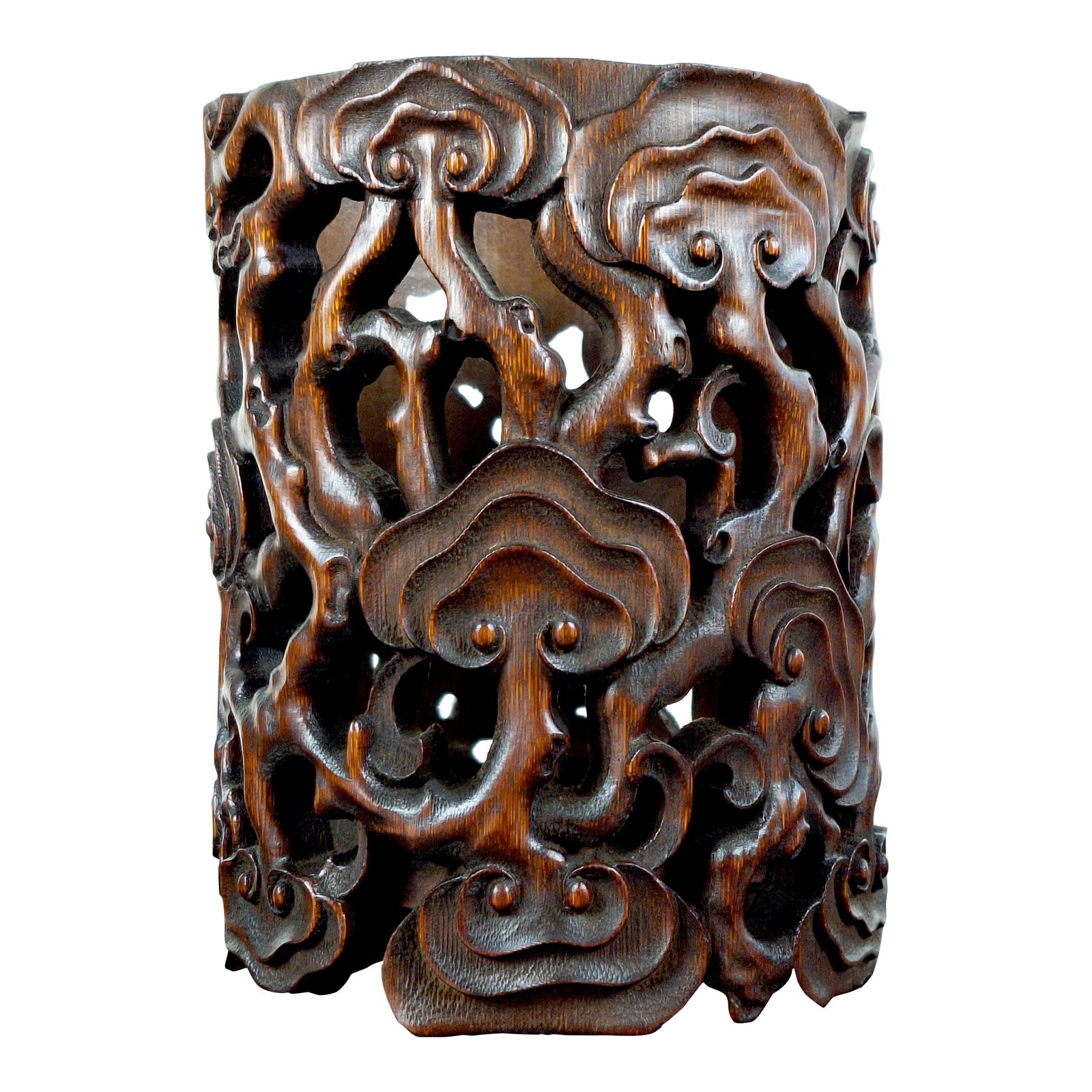 Chinese Bamboo Reticulated Bitong | Chairish