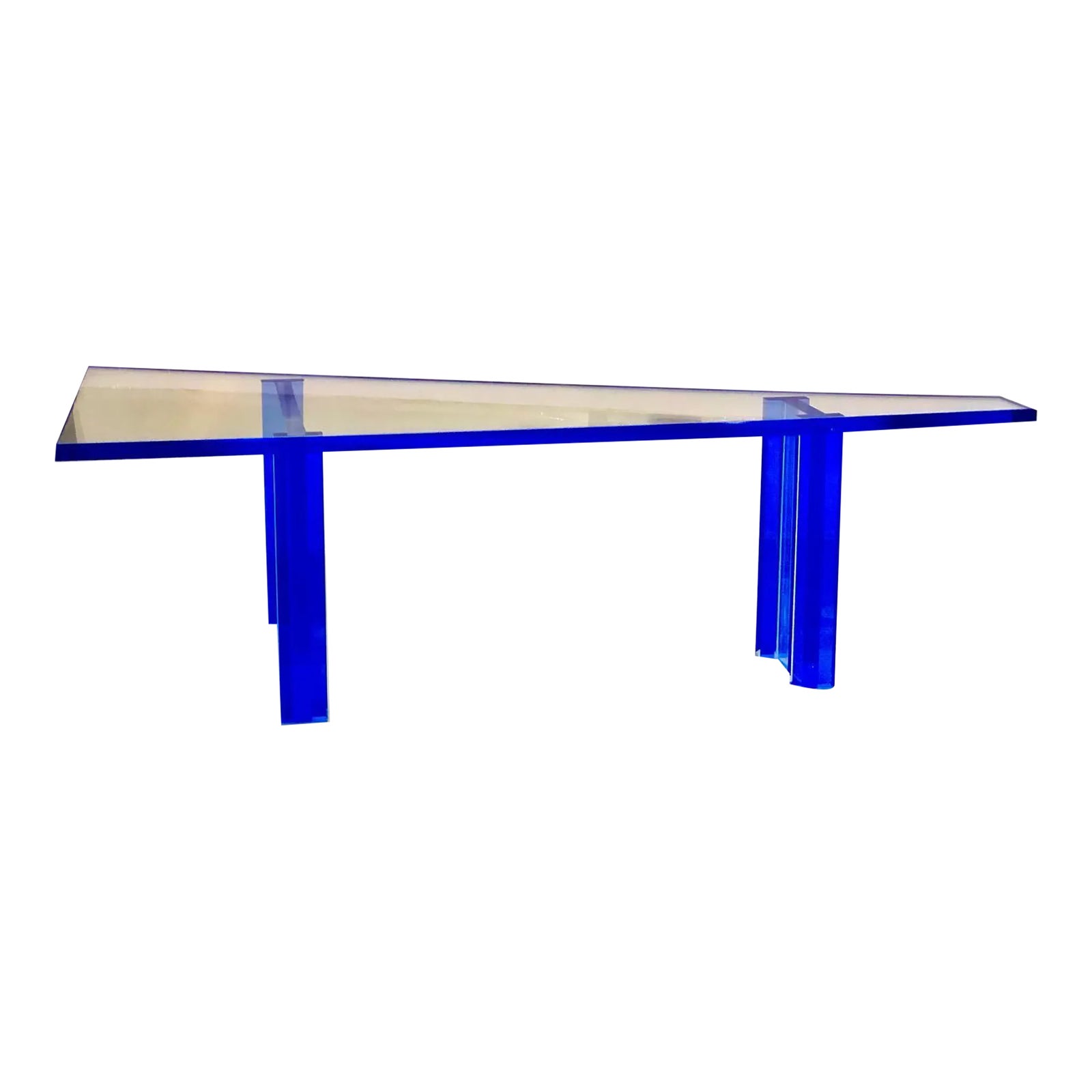 Blue and Clear Acrylic Coffee Table | Chairish