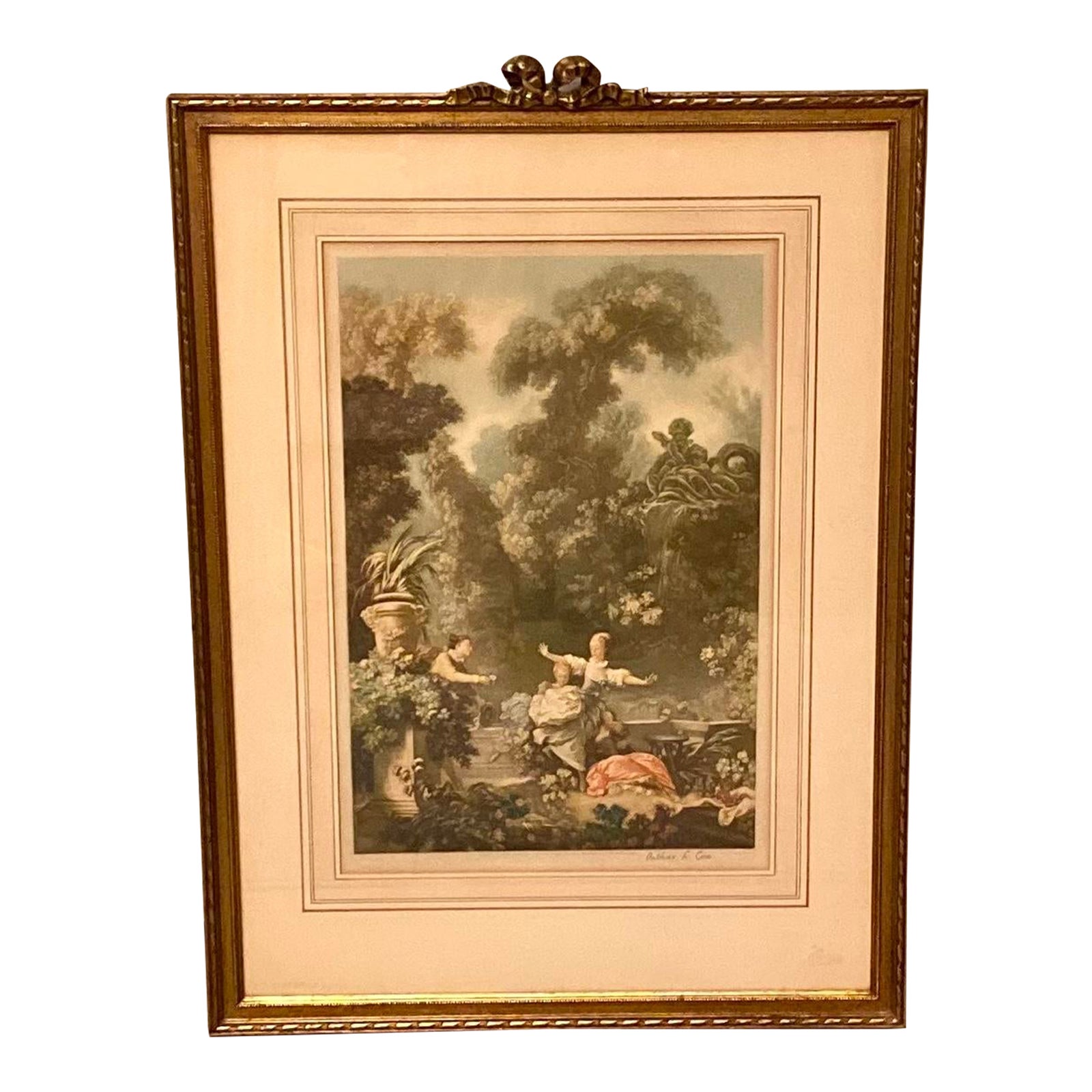 Antique Arthur Cox Mezzotint in Original Ornate Frame | Chairish