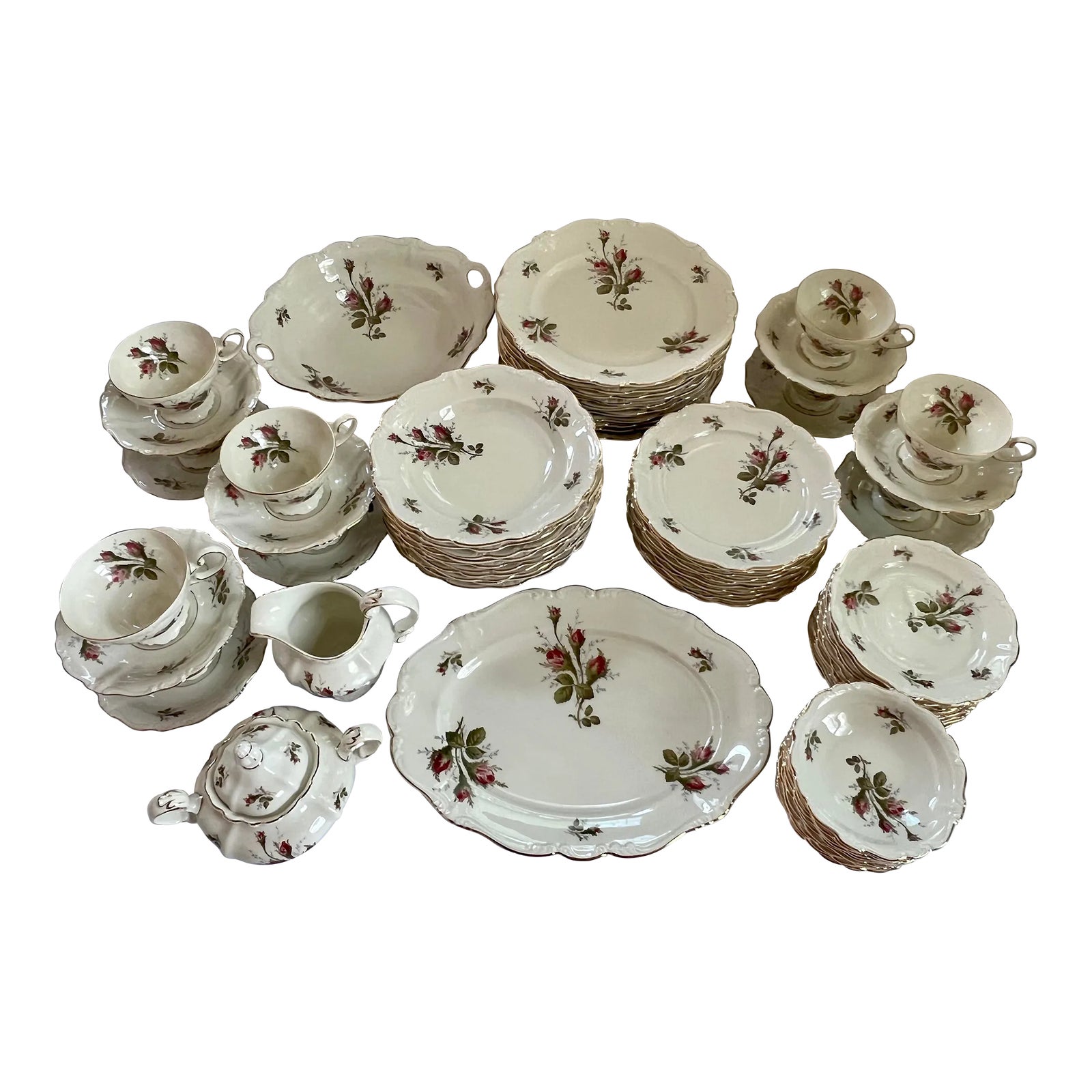 Late 20th Century Vintage Rosenthal Germany Pompadour Moss Rose 74 ...