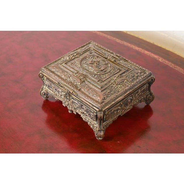 Antique French Repousse Silver Jewelry Box | Chairish