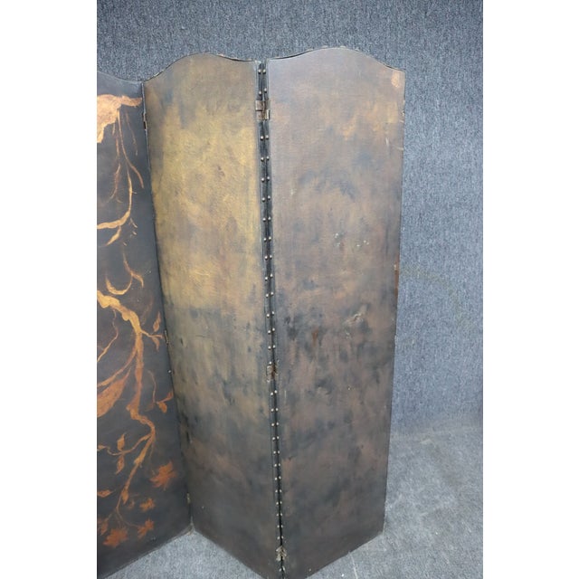 French Style Leather Room Divider | Chairish