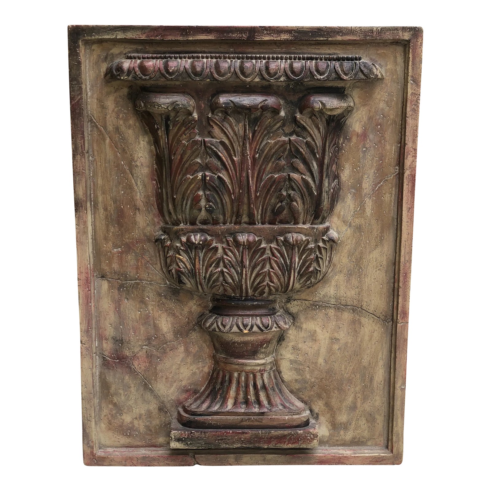 Vintage 1990s Architectural Dimensinonal Urn Relief Wall Frieze Hanging ...