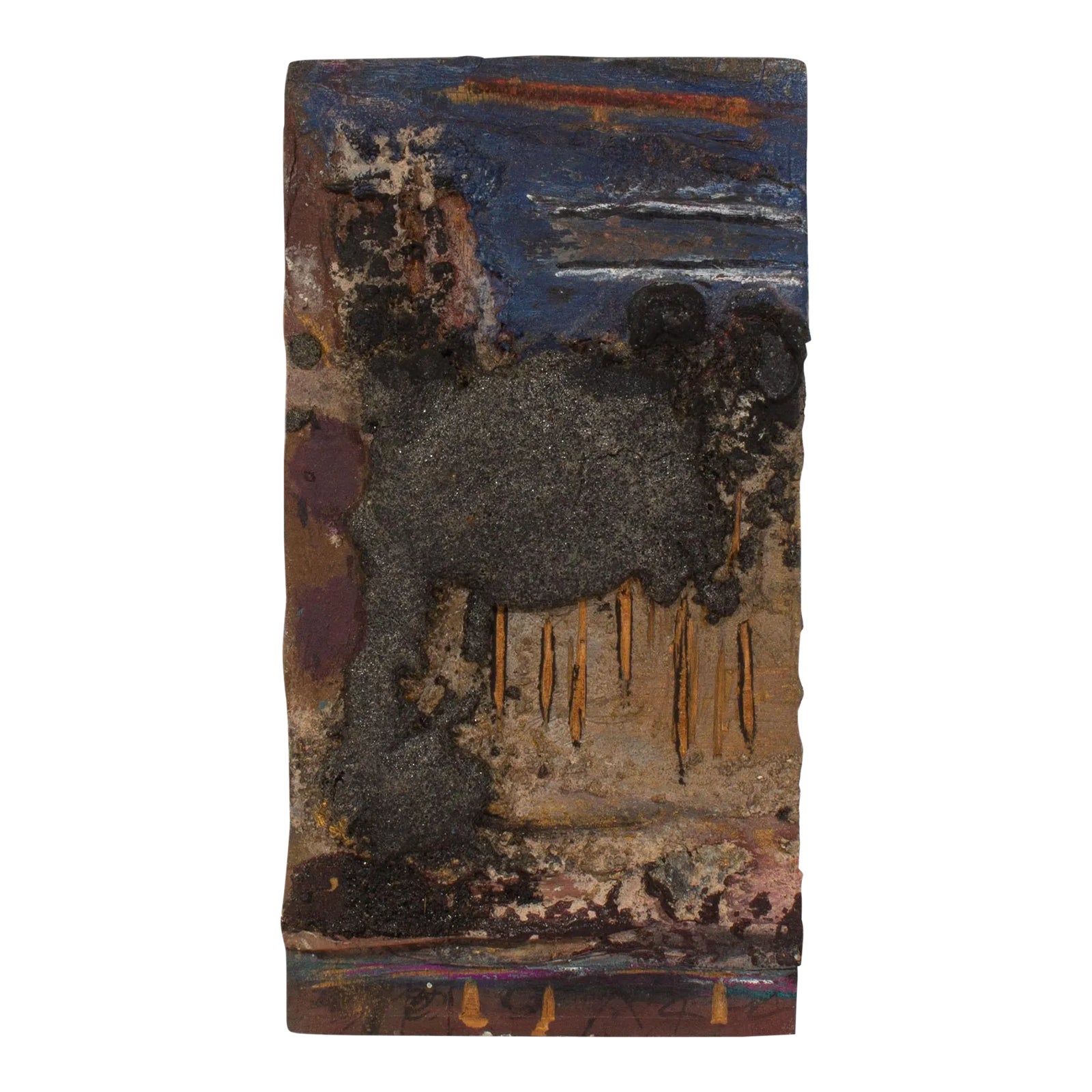 Juliet Holland Signed “Sand Script 15” Mixed Media Assemblage | Chairish