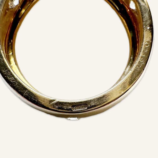 1990s 18k Yellow and White Gold Cartier Undulating Stacked “Love Me” Bands Size 6.5 - 2 Pieces ...