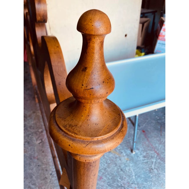 1960s Solid Walnut Full Size Headboard Sculpted European Crests and ...