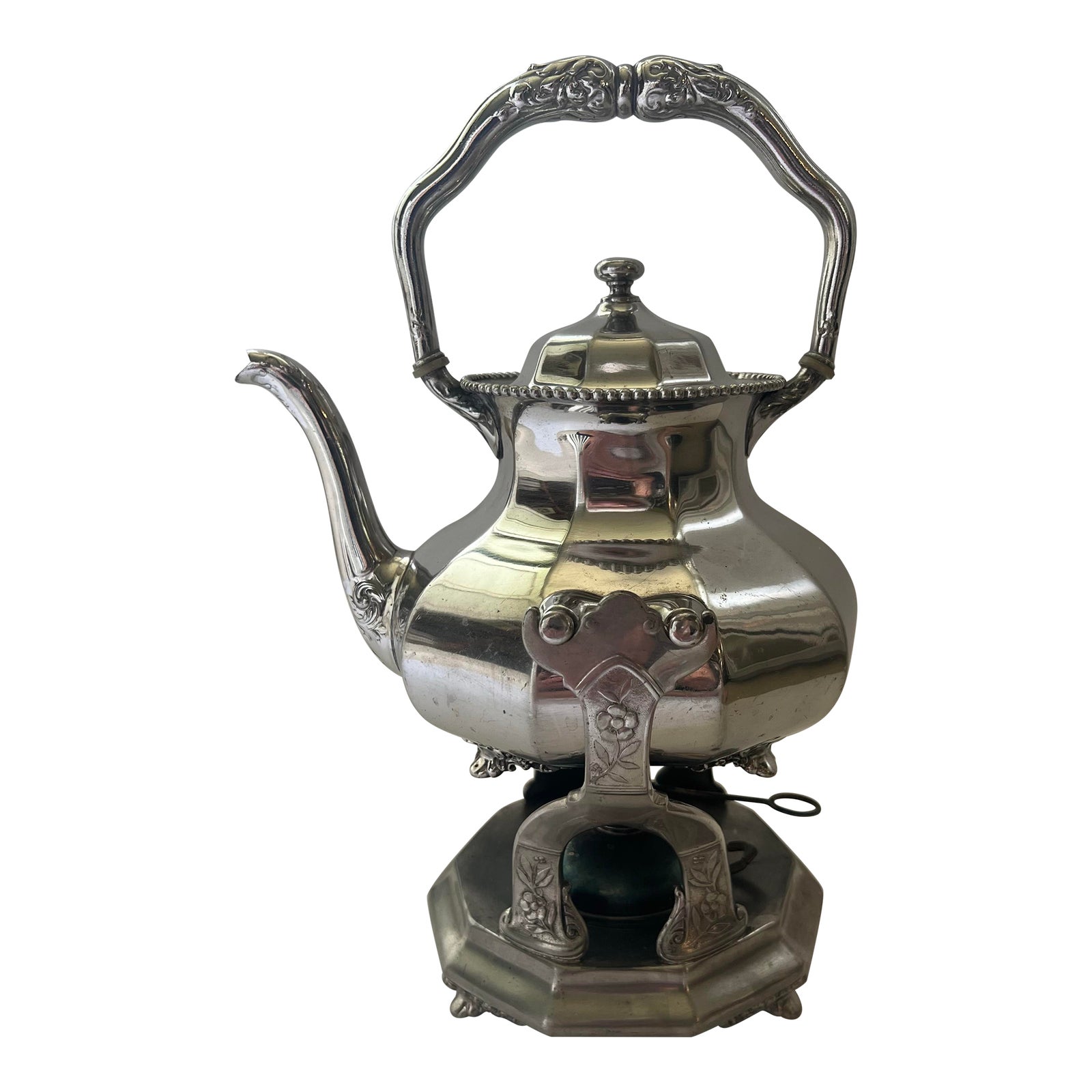 Vintage Silverplate Tilting Tea Pot With Stand | Chairish