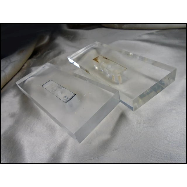 Vintage Clear Lucite Rectangle Drawer Pulls, Set of 2 | Chairish