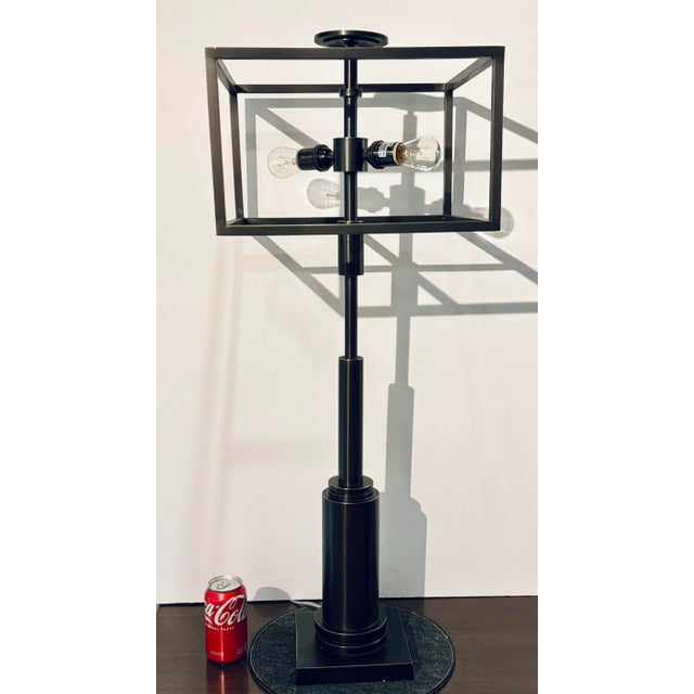 Currey & Company Industrial Modern Tall Bronze Frame Table Lamp ...