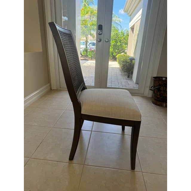 Frontgate Georgia Cane Hardwood (Mink) With Ivory Performance Linen ...