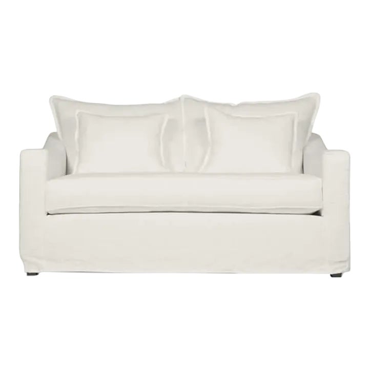 Moss Home Darcy Loveseat 64"W, Safari Optic White | Chairish