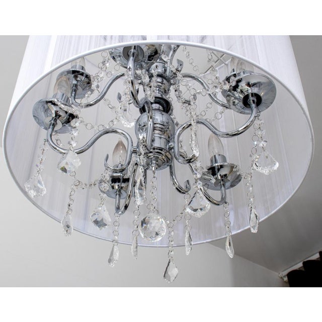 Hollywood Glam 10-Arm Chandelier With String Shade | Chairish