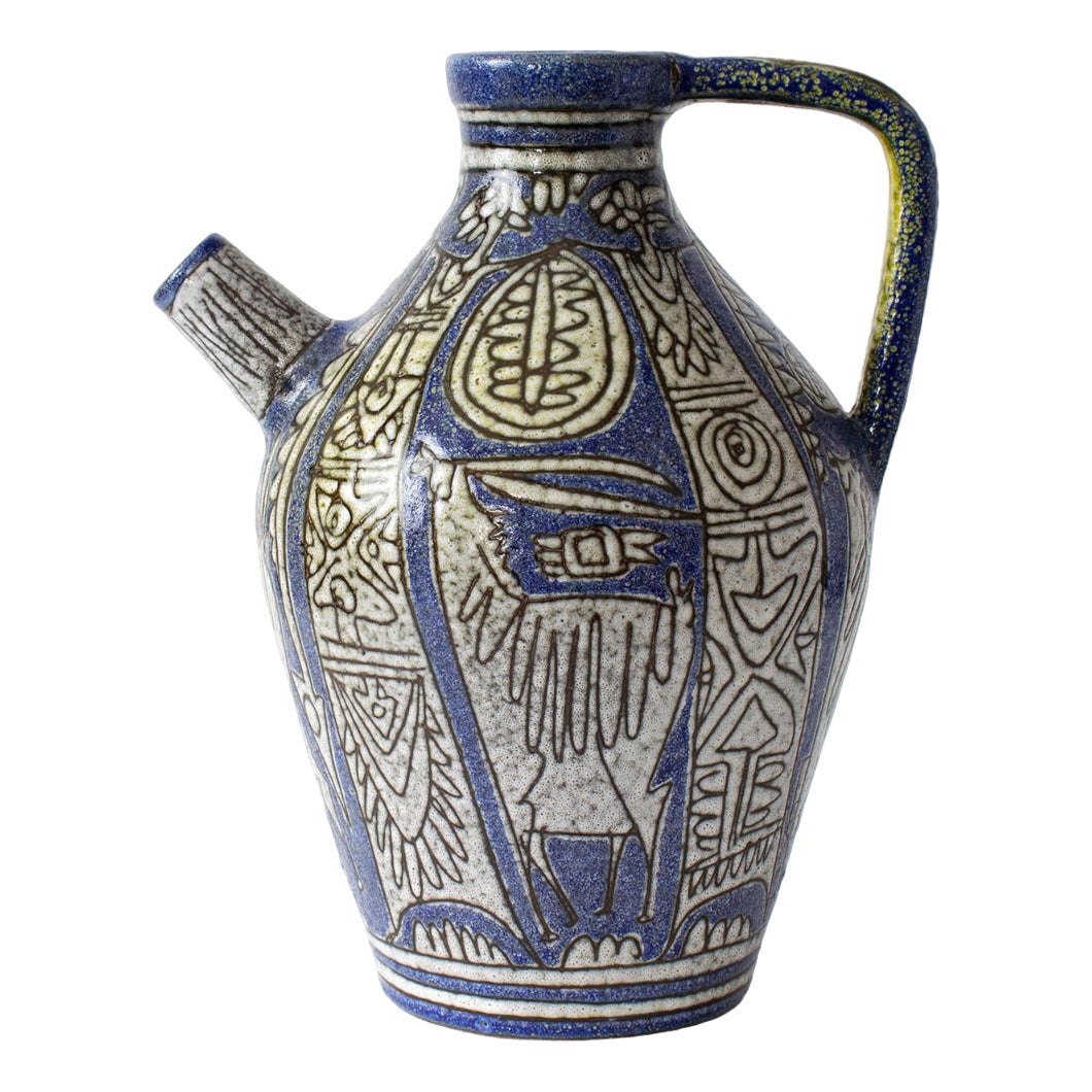 Vintage Italian Sgraffito Jug from Fratelli Fanciullacci, 1960s | Chairish