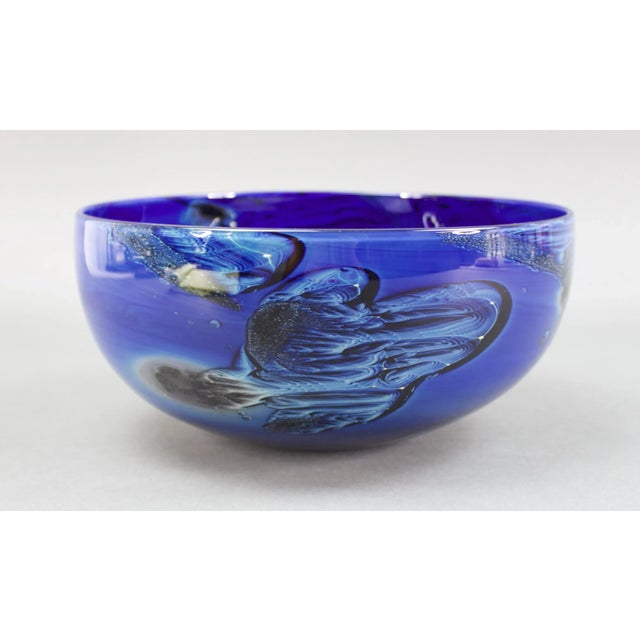 Josh Simpson 1990 Signed New Mexico Cobalt Blue Studio Art Glass Bowl ...