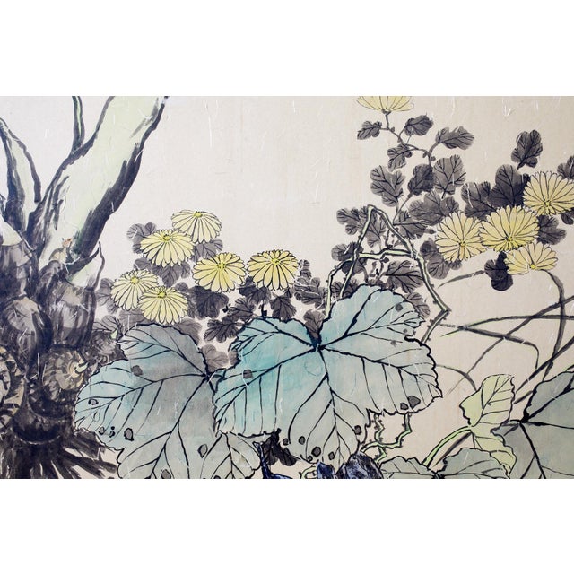 Set of Four Japanese Fusuma Painted Door Panels | Chairish