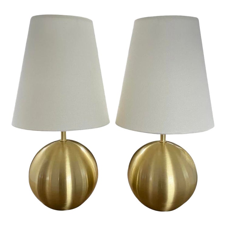 Contemporary Kate Spade Brushed Gold “Don’t Burst My Bubble” Lamps, a ...