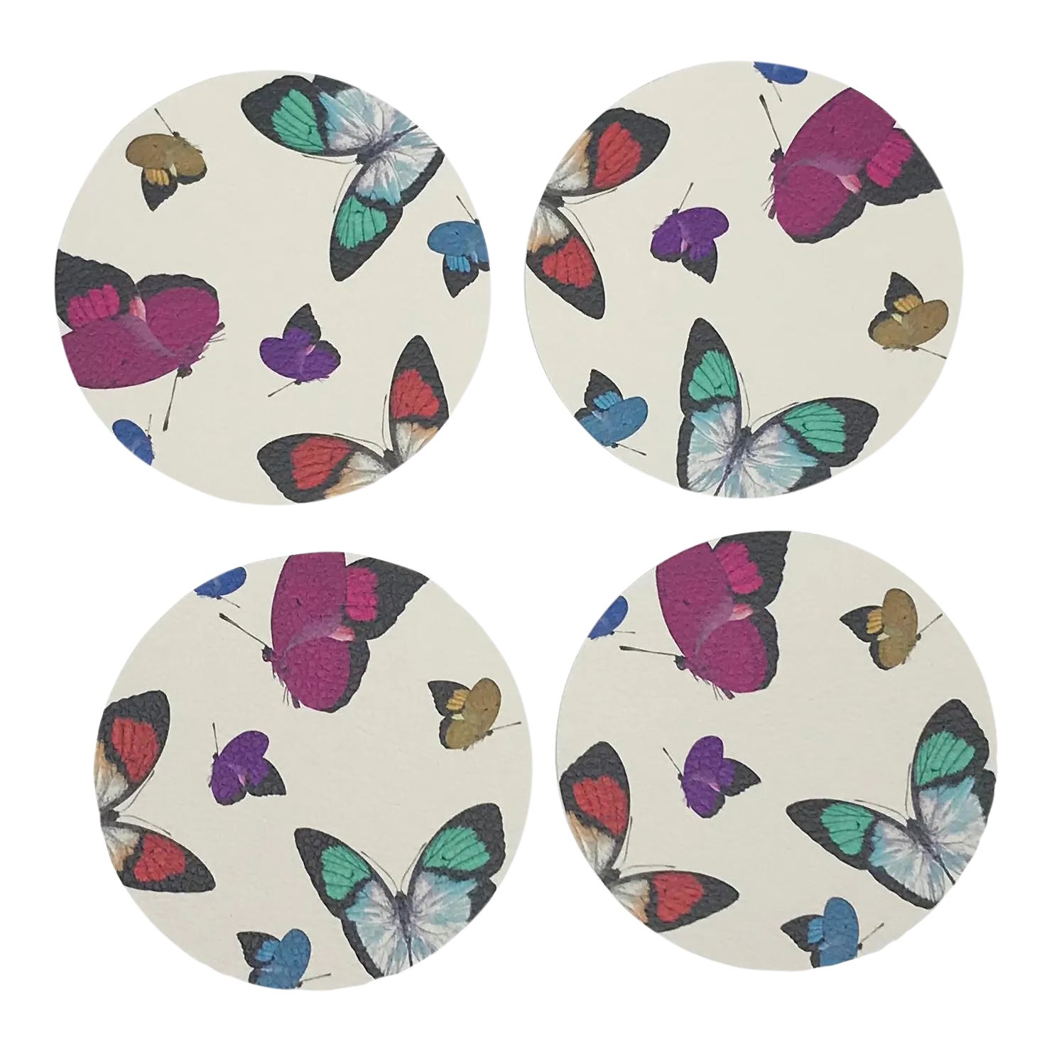 Butterflies Coasters, Set of 4 | Chairish