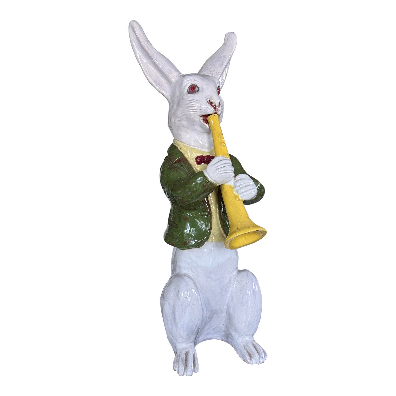 Vintage Bavent Majolica Bunny Rabit - France | Chairish